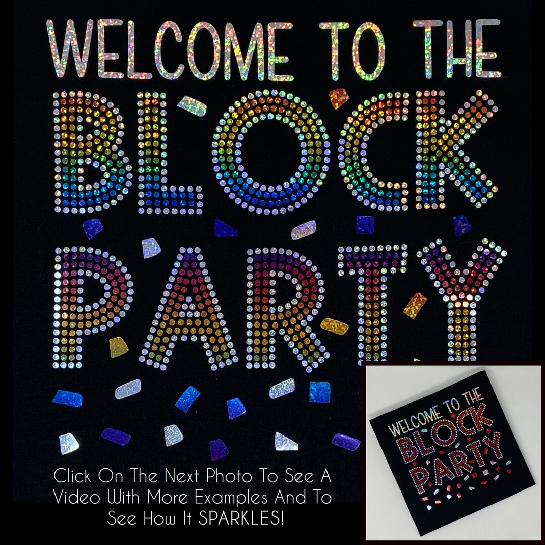 Welcome to the Block Party Faux Rhinestone Shirt Personalize the Colors ...
