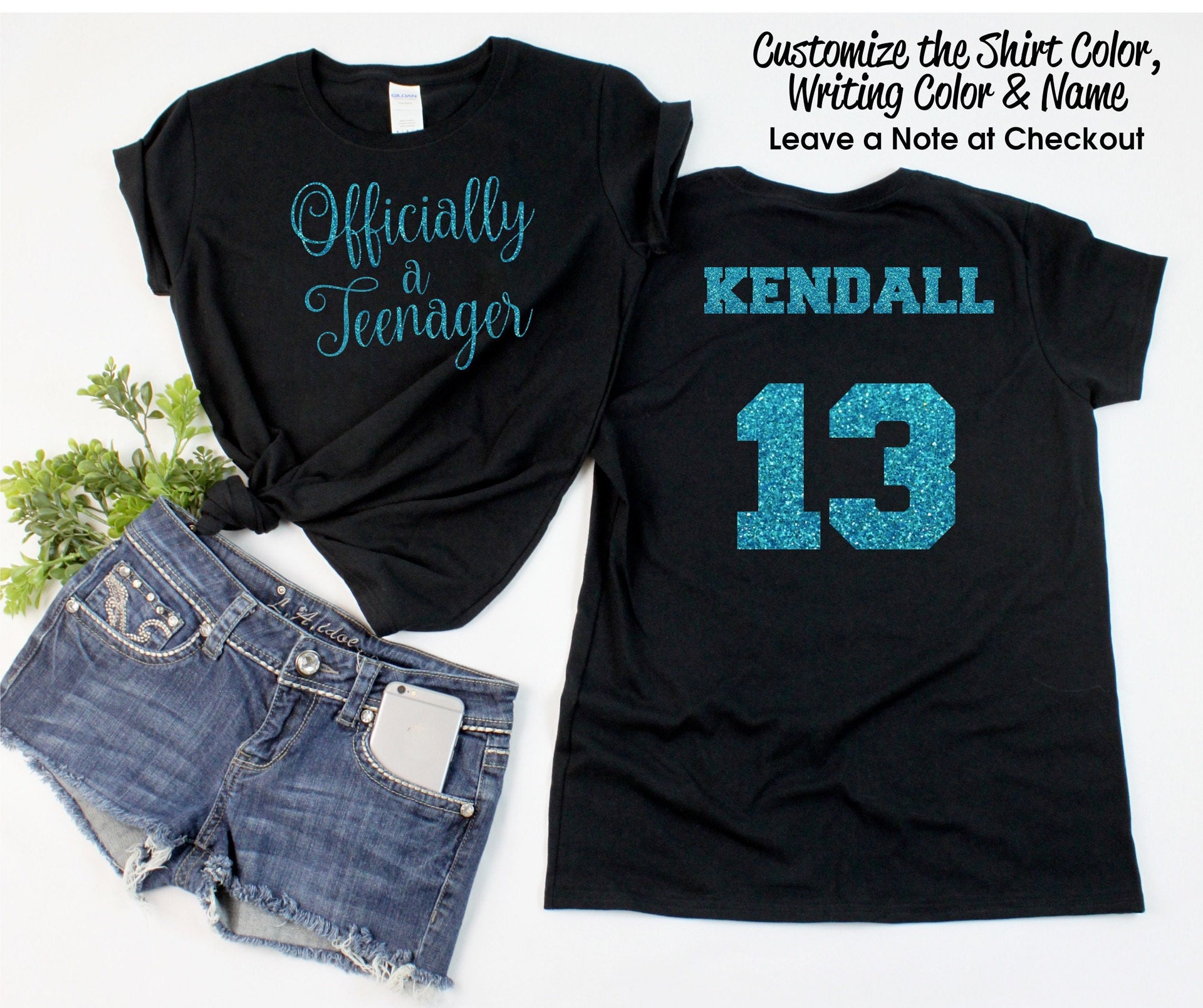 Script Officially a Teenager Shirt with ANY AGE and NAME | Etsy