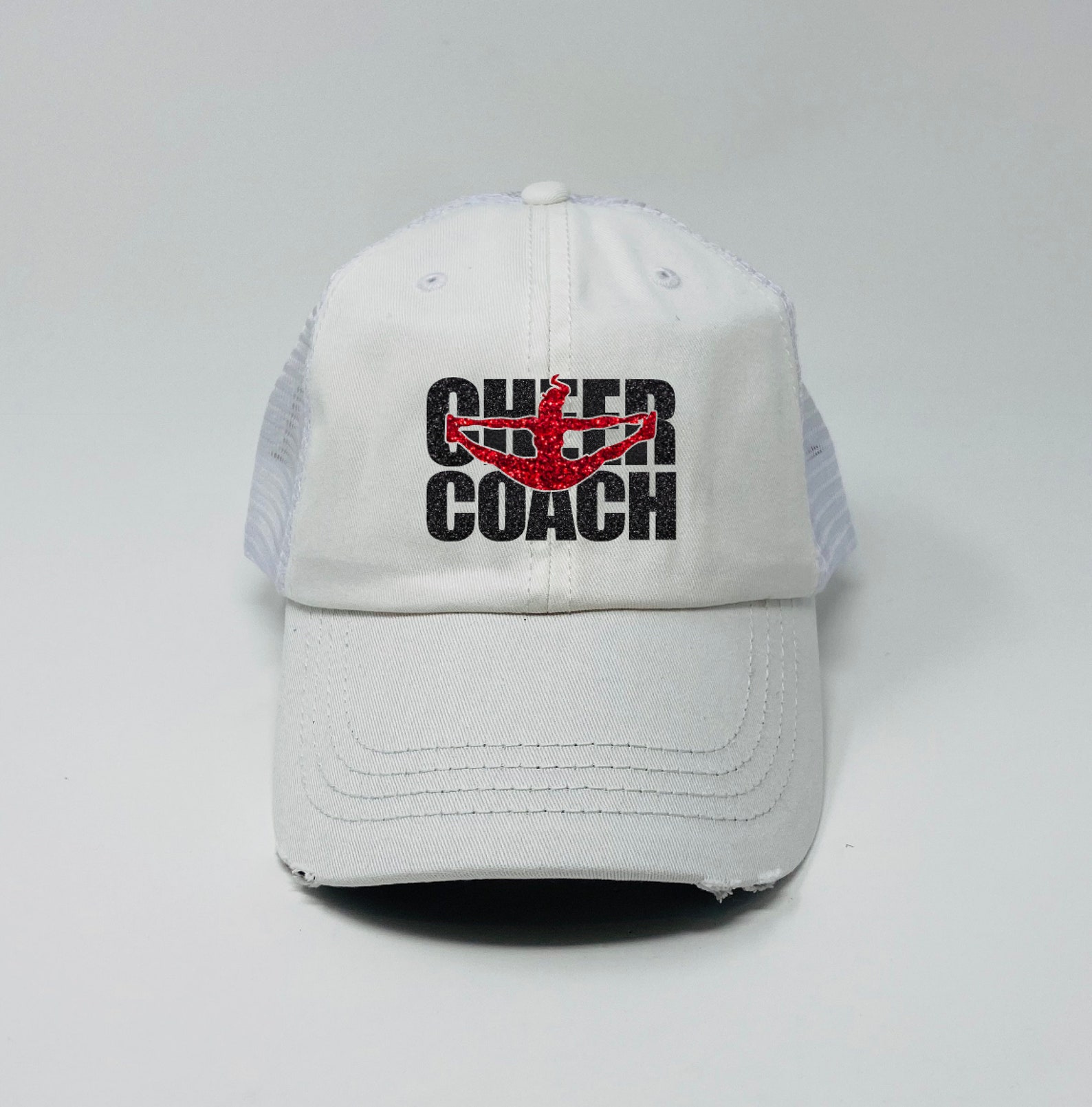 Cheer Coach Hat Custom Name Distressed Trucker Hat Dad - Etsy