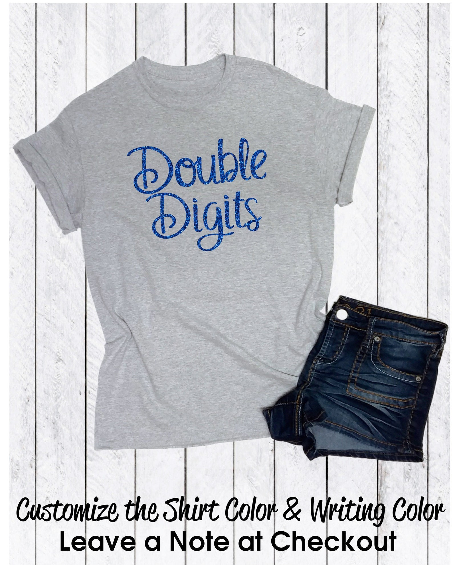 Swirly Double Digits Shirt Personalize the Colors Birthday | Etsy