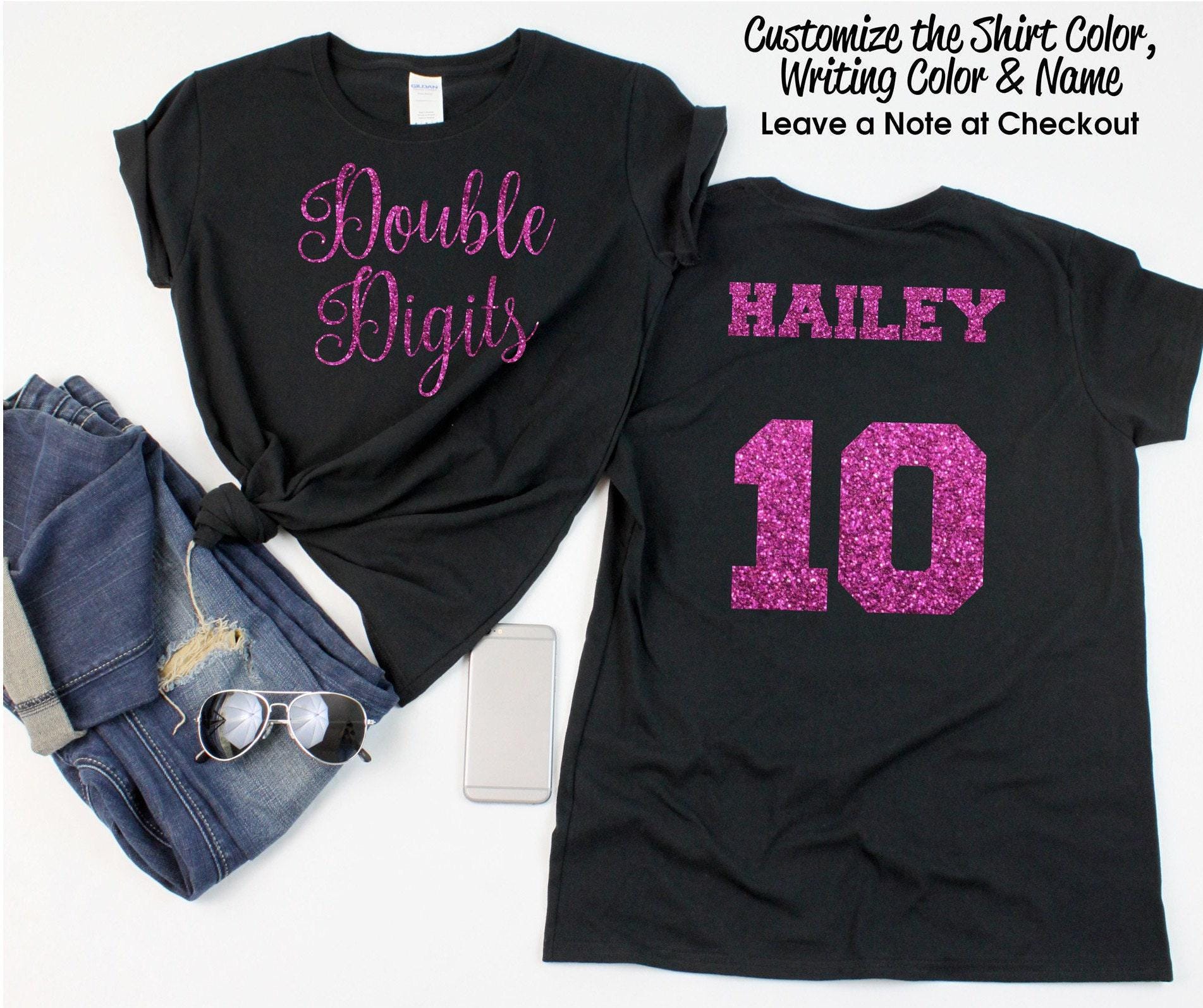 Script Double Digits Shirt With ANY NAME - Personalize the Colors ...