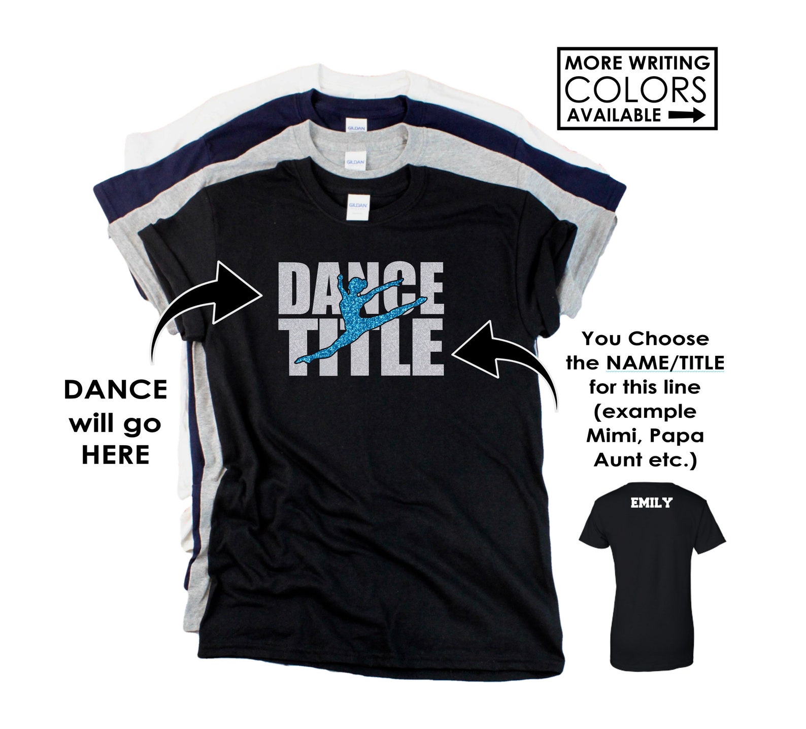 Custom Dance Shirt With a Name on the Back Personalize the - Etsy
