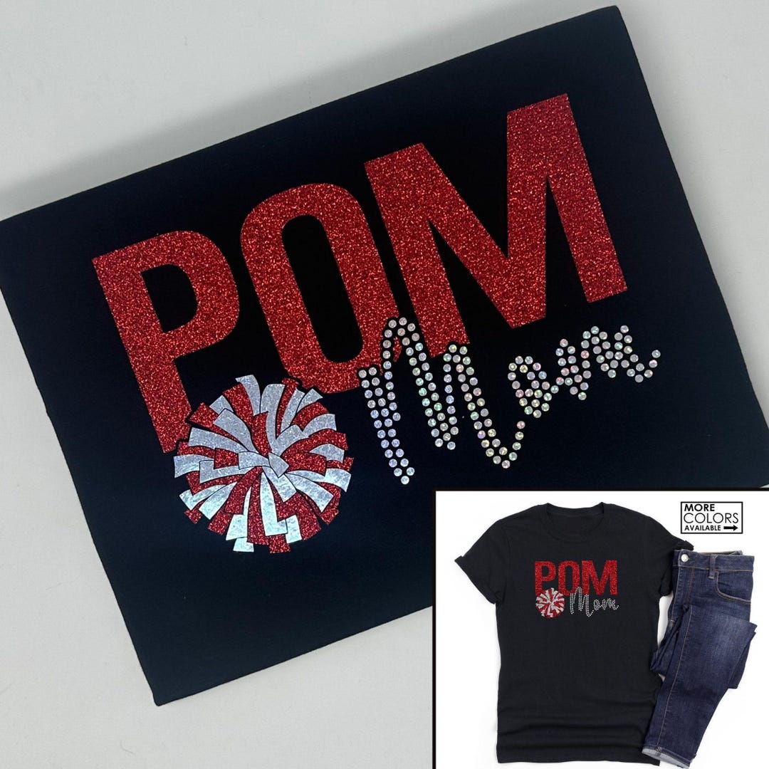 Pom Mom Shirt - Custom Colors - Faux Rhinestone & Glitter Shirt - Gifts ...