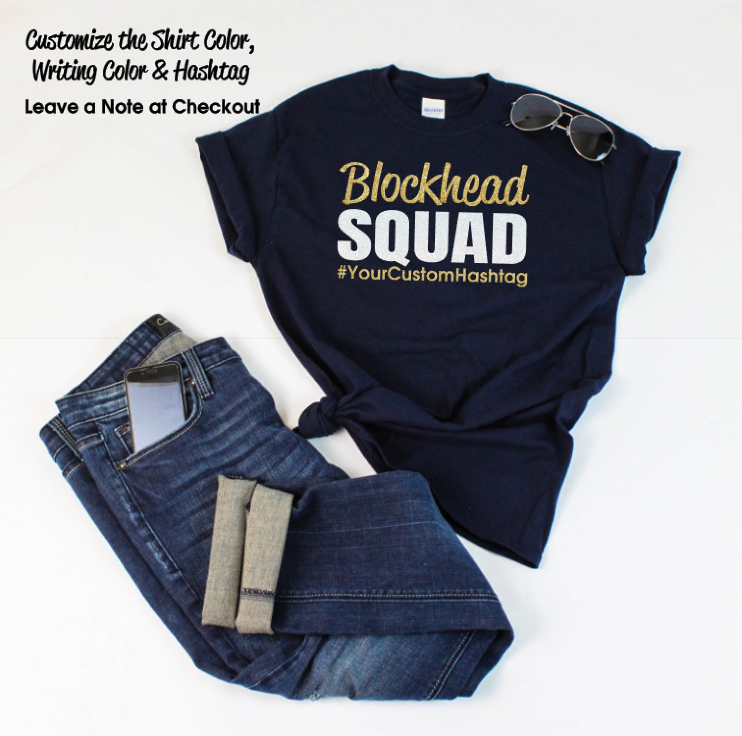 Blockhead Squad Custom Hashtag Shirt Personalize the Colors - Etsy