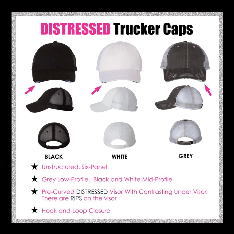 Block Party Distressed Trucker Hat Custom Name Option - Etsy