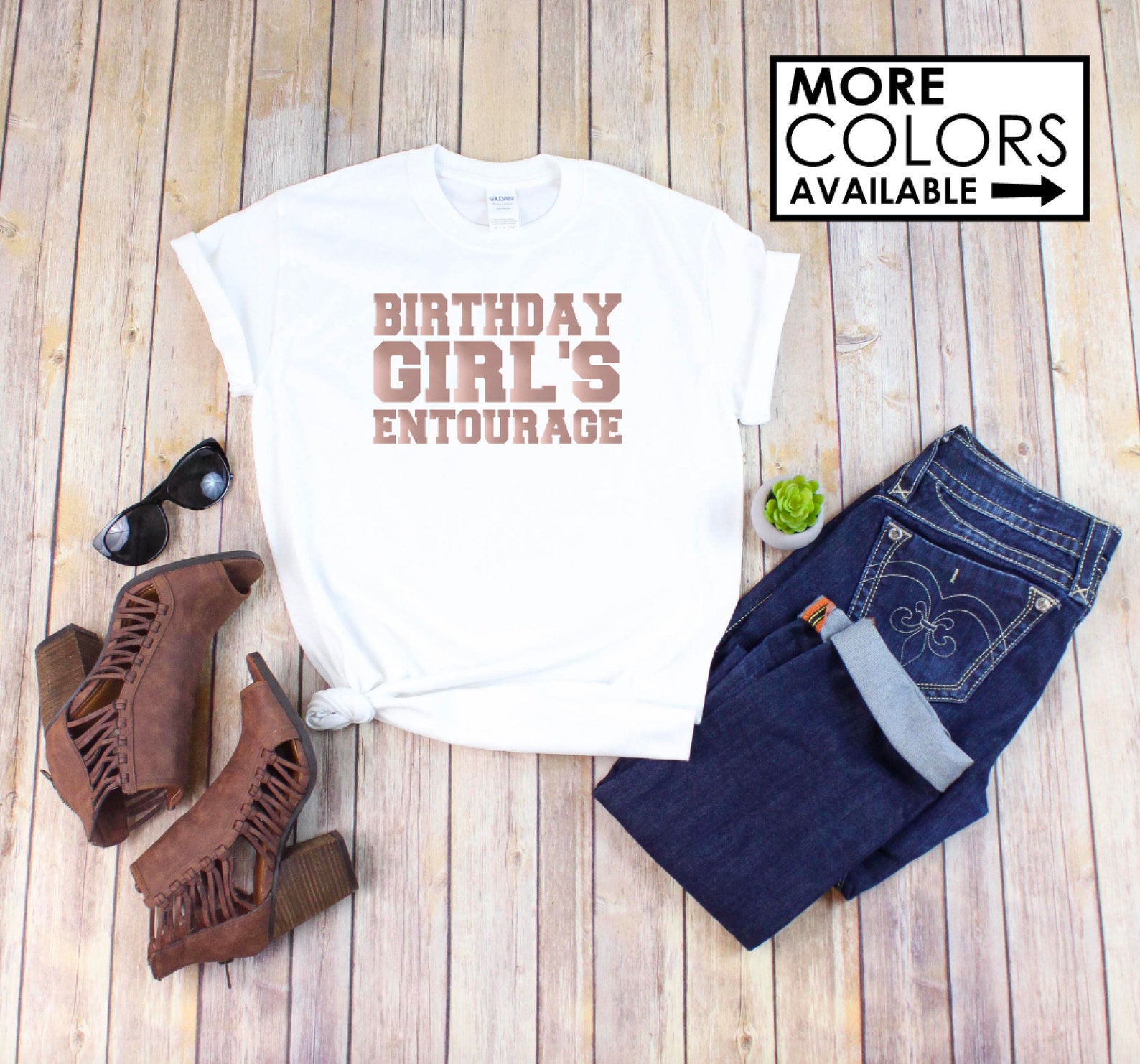 Birthday Girl's Entourage Shirt With Bold Writing - Etsy