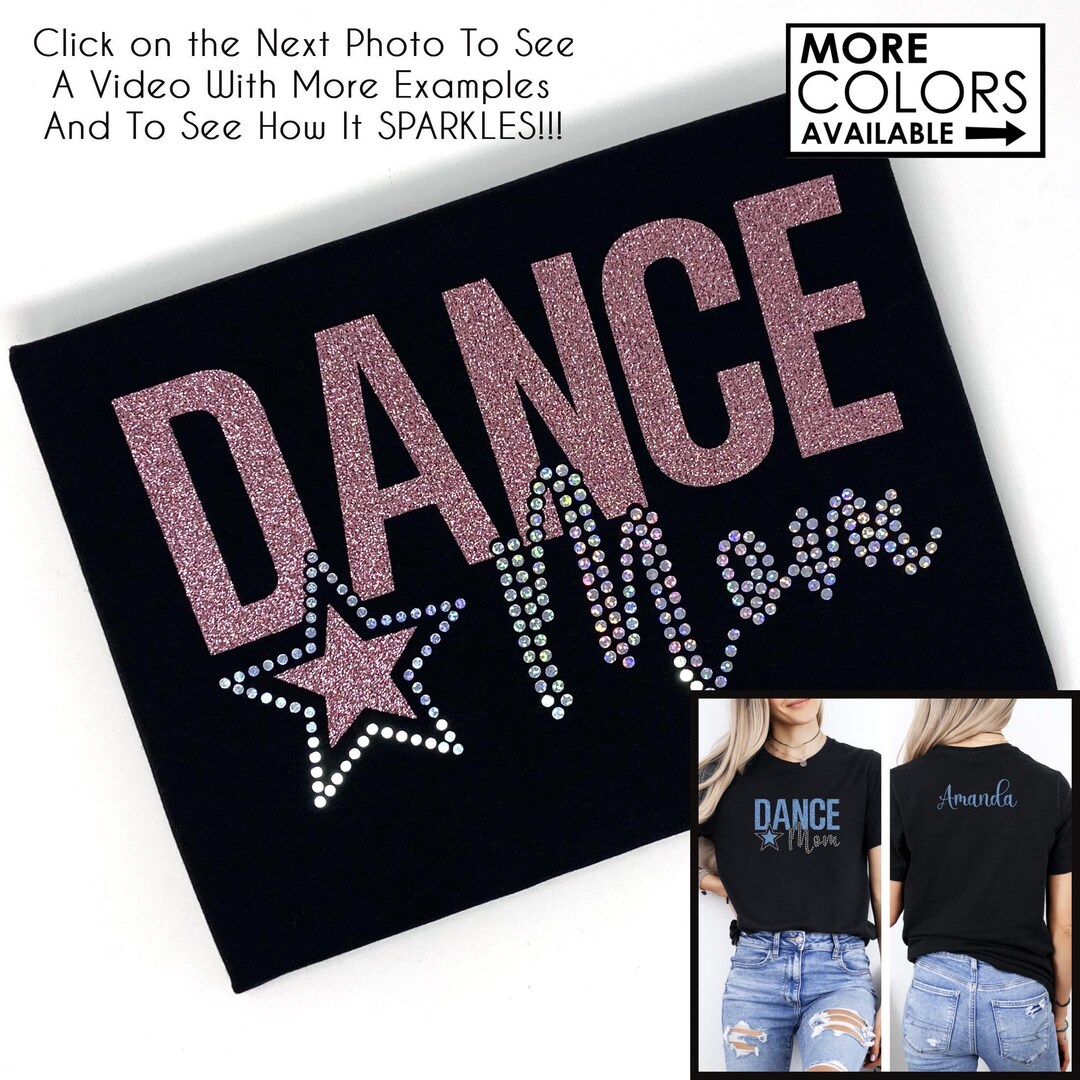 Dance Mom Shirt With Name - Faux Rhinestone & Glitter - Personalized ...