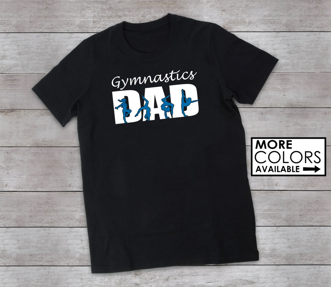 Gymnastics Dad Shirt Personalize the Colors Sparkly Glitter Gymnastics ...
