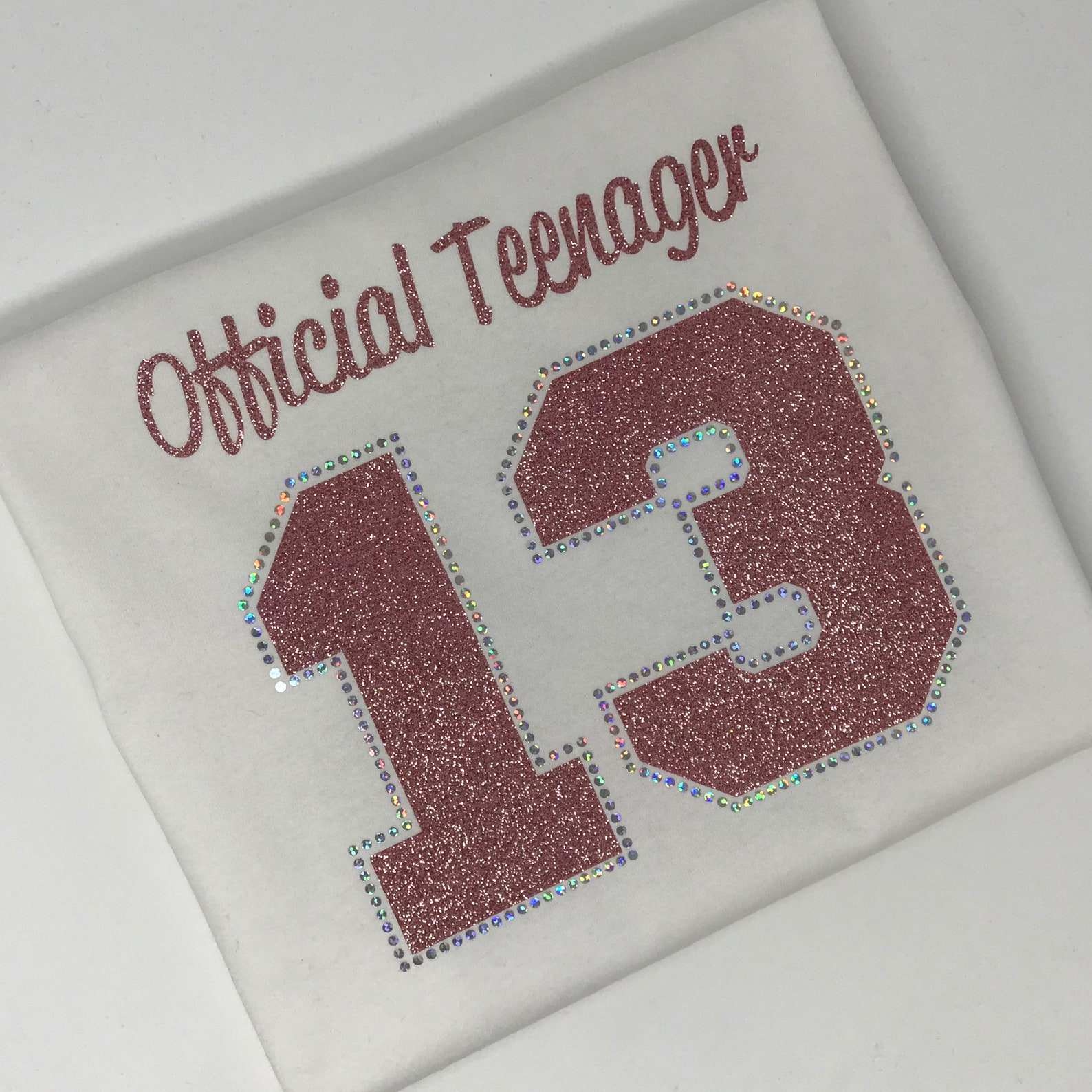 Official Teenager 13 Shirt With Faux Rhinestones Personalize - Etsy