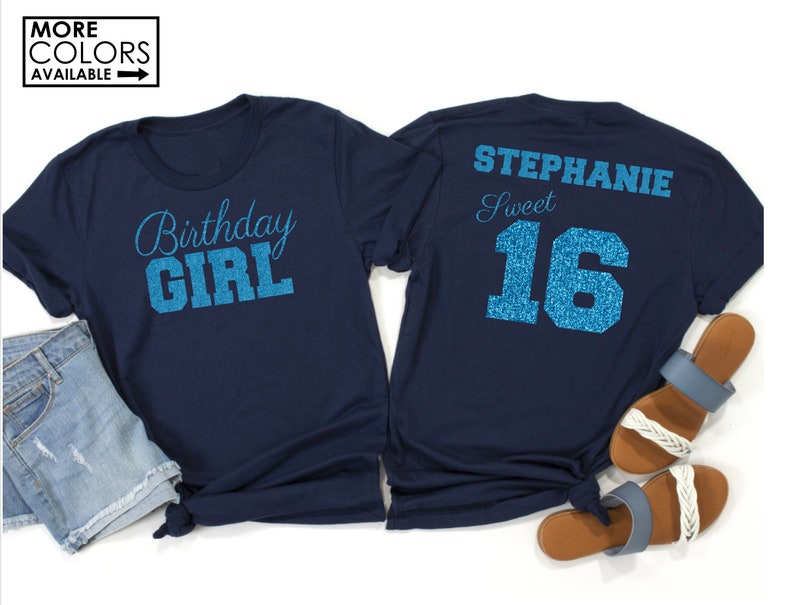 Sweet 16 Birthday Girl Script Shirt Personalize the Name and - Etsy Canada