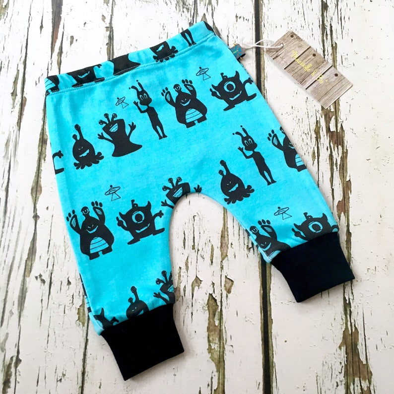 Blue Aliens Baby Leggings, Organic Baby Clothes, Monsters Baby Leggings ...
