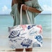 Shell & Sea Star Beach Tote: Coastal Style Bag, Vibrant Ocean Pattern ...