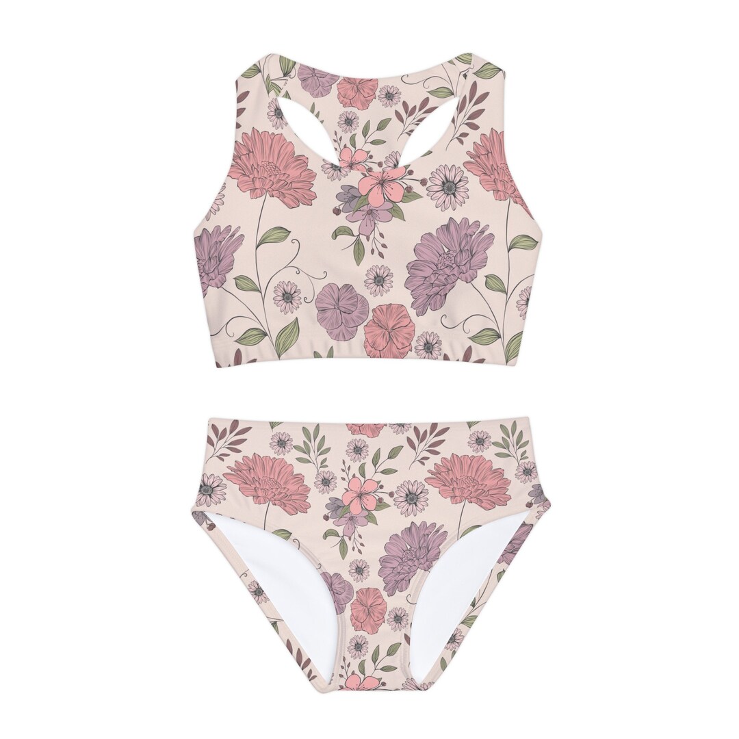Floral Splash Girls Swimsuit, Kid Fashion, Family Vacation,water Fun - Etsy