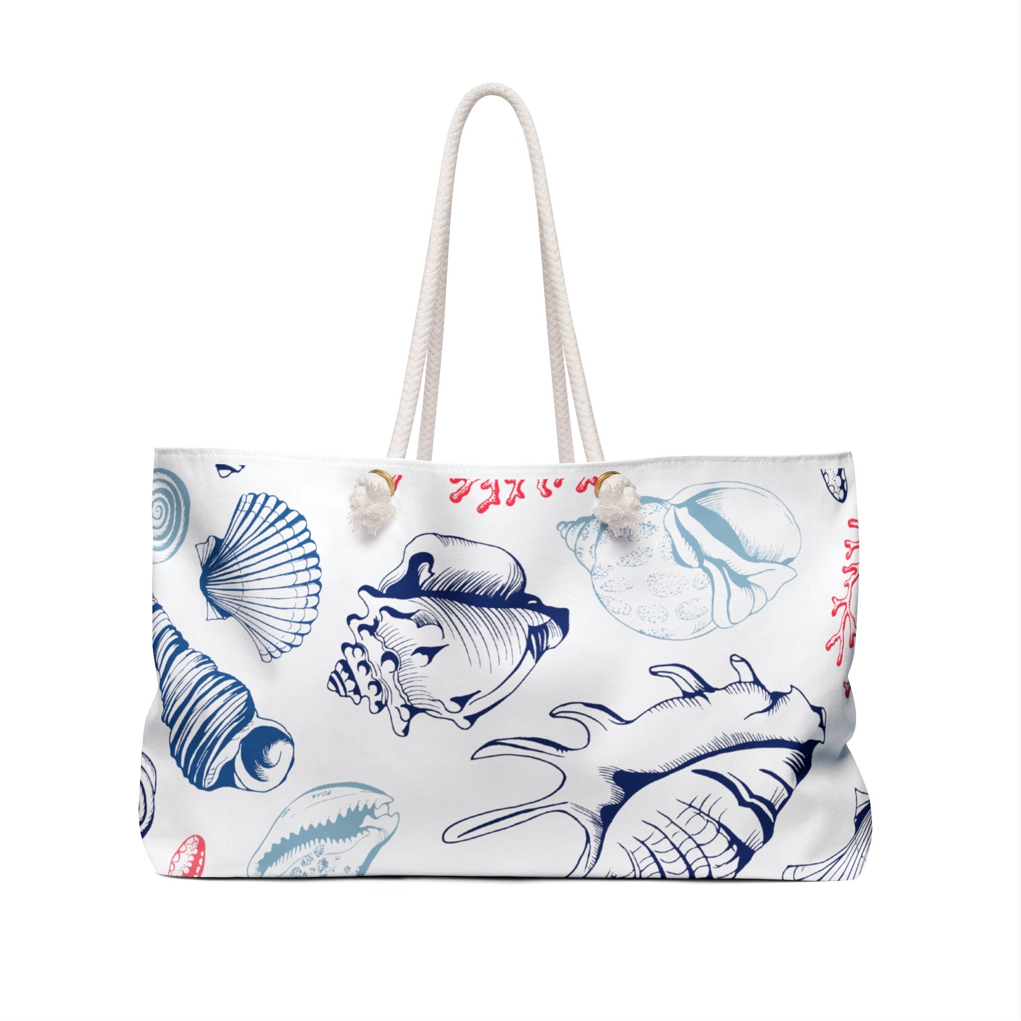 Shell & Sea Star Beach Tote: Coastal Style Bag, Vibrant Ocean Pattern ...