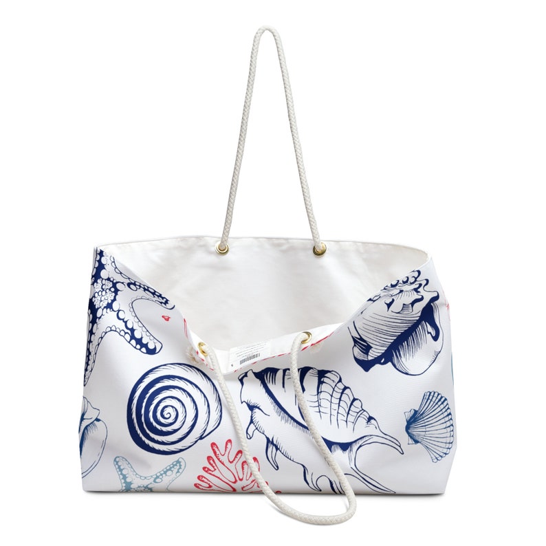 Shell & Sea Star Beach Tote: Coastal Style Bag, Vibrant Ocean Pattern ...