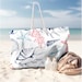 Shell & Sea Star Beach Tote: Coastal Style Bag, Vibrant Ocean Pattern ...