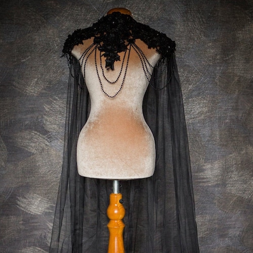 Romantic Cape Elegant Gothic Tulle CAPE Bolero Enlorured With | Etsy