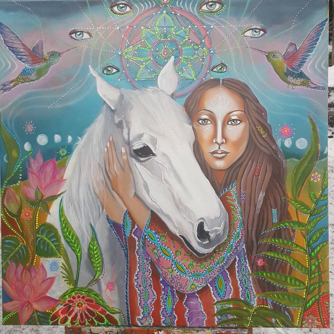 Pure Spirit Art Print, Woman and Horse Wall Hanging - Etsy