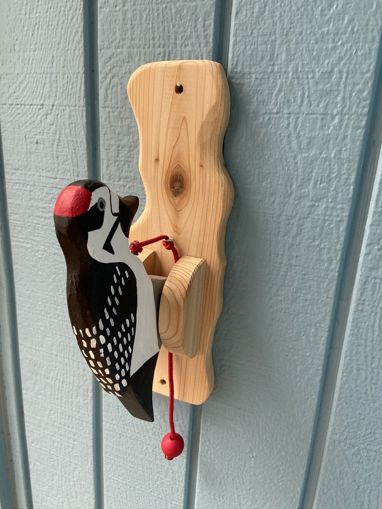 Doorbell Chime Wood Wooden Handmade Creative Woodpecker Door Bell ...