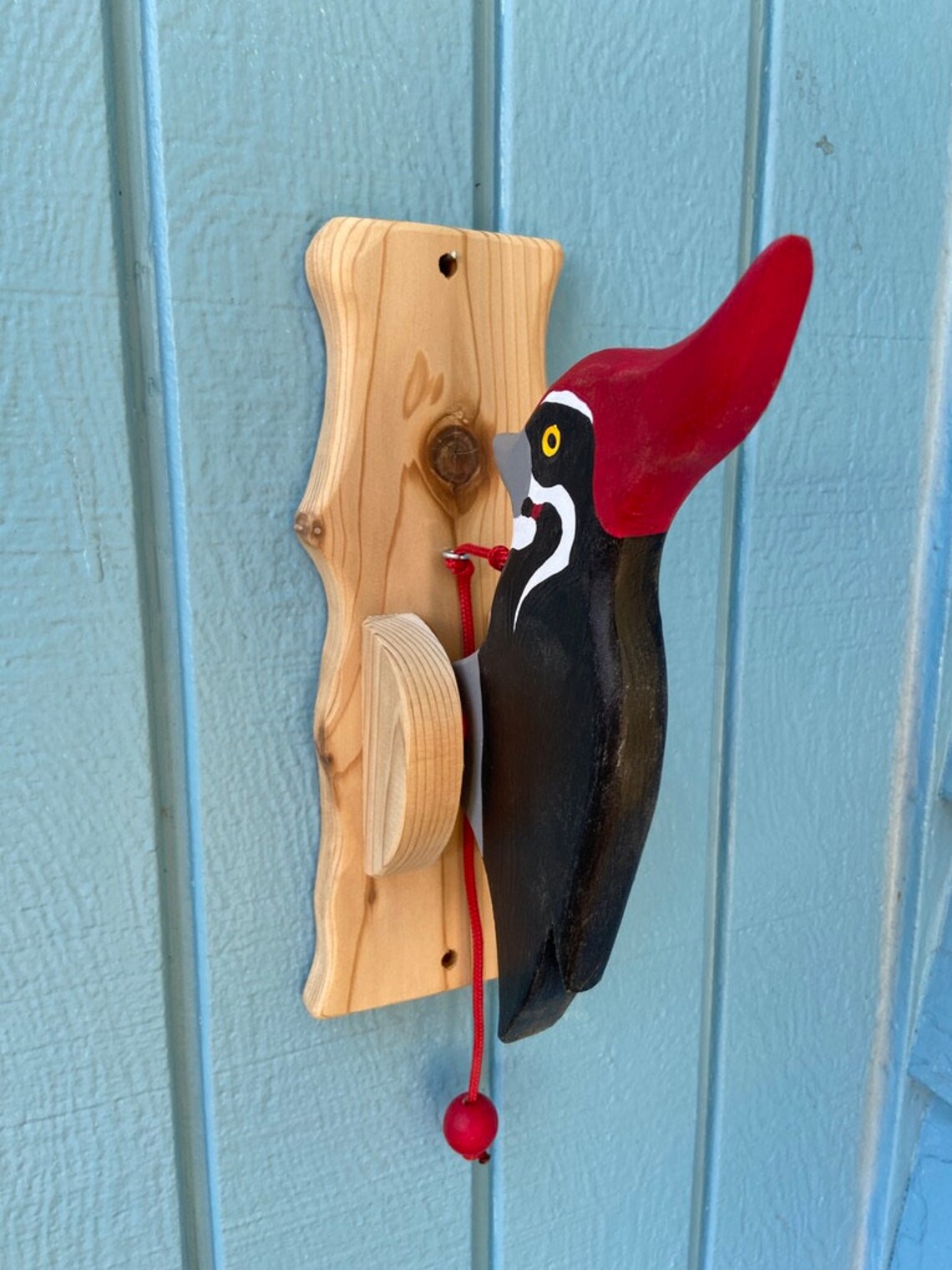 Pileated Male Wood Pecker Door Knocker. - Etsy