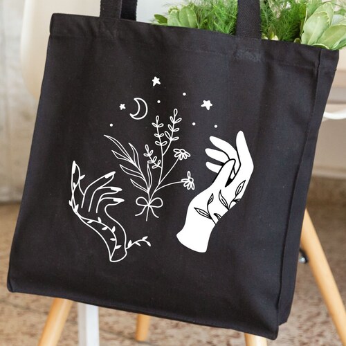 Celestial Bag Crystal Bag Spiritual Bag Plant Tote Bag | Etsy