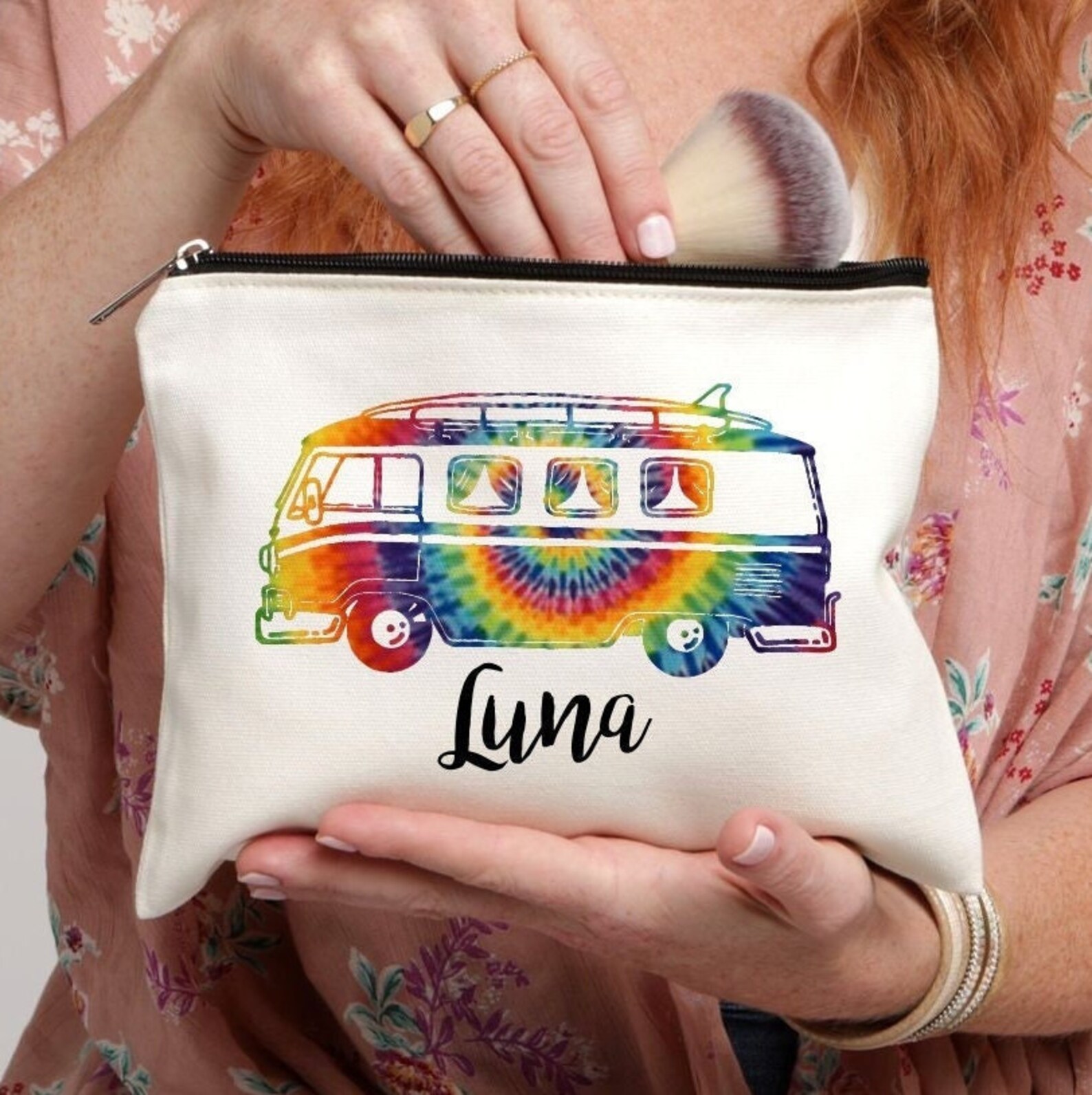 Tie Dye Makeup Bag Tie Dye Bag VW Bus Bag Hippie Makeup - Etsy