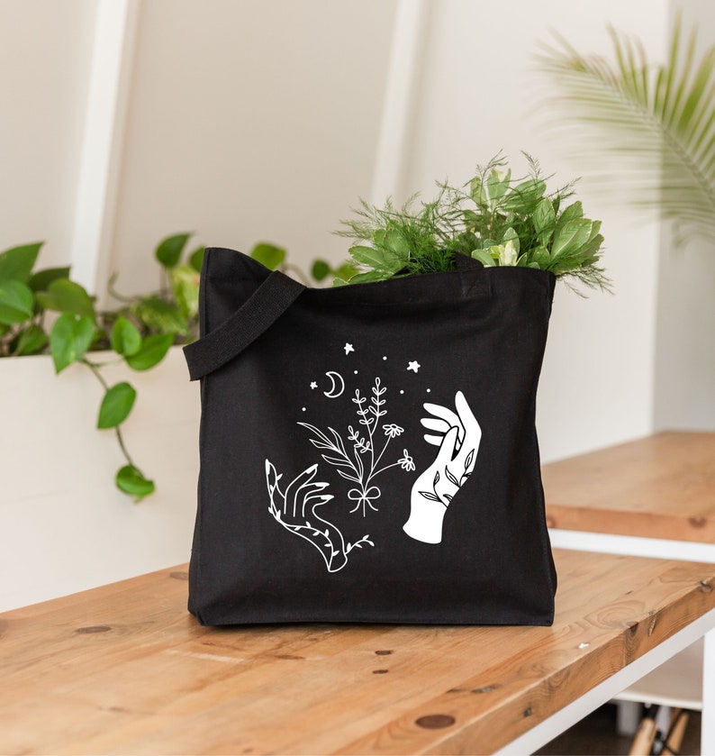 Celestial Bag Crystal Bag Spiritual Bag Plant Tote Bag | Etsy