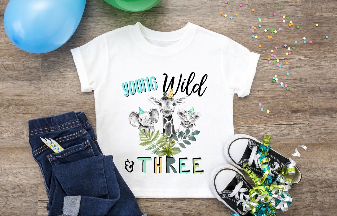 Young Wild and Three Young Wild and Three Set 3rd Birthday | Etsy