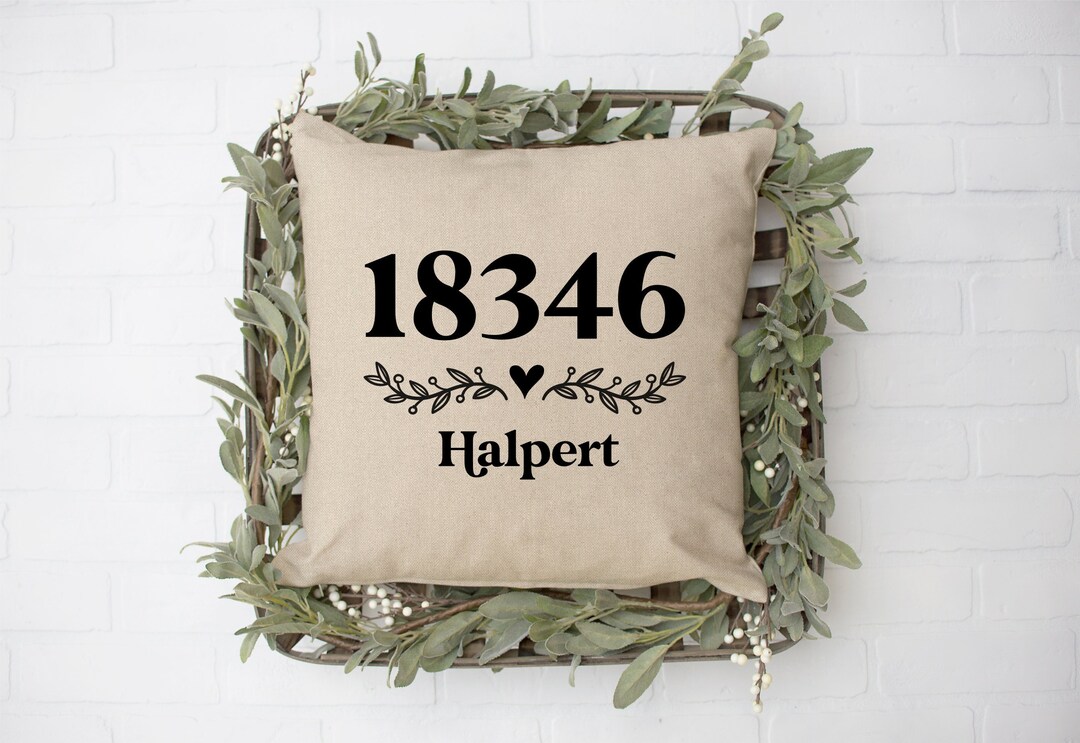 Zip Code Pillow, Custom Zip Pillow, Personalized Zip Code, Family Name ...