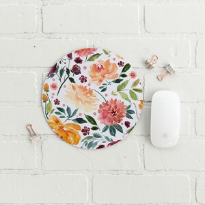 Floral Mousepad, Mousepad, Mouse Pad, Pretty Mousepad, Watercolor ...