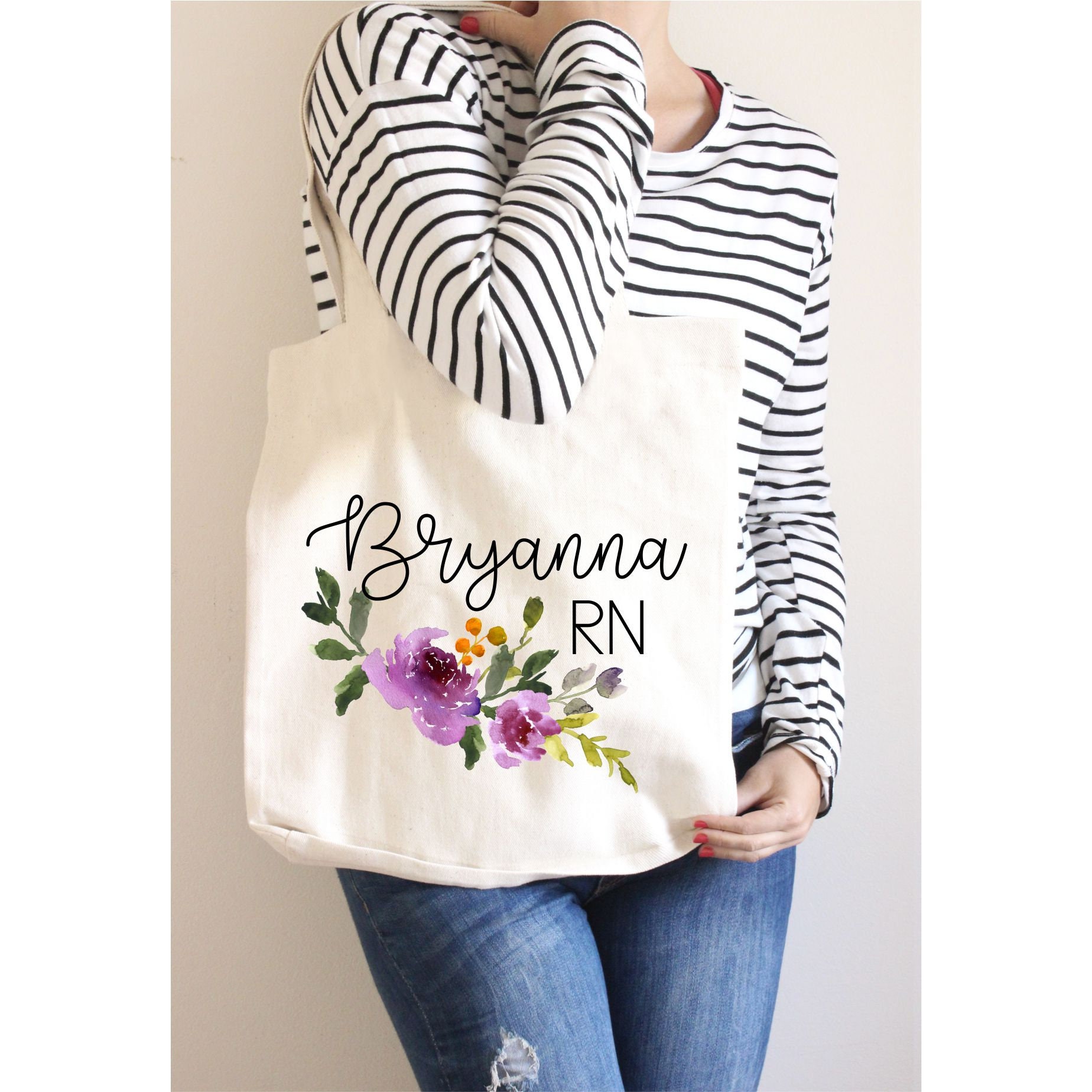 Floral Nurse Bag Personalized Nurse Tote Nurse Tote Bag - Etsy