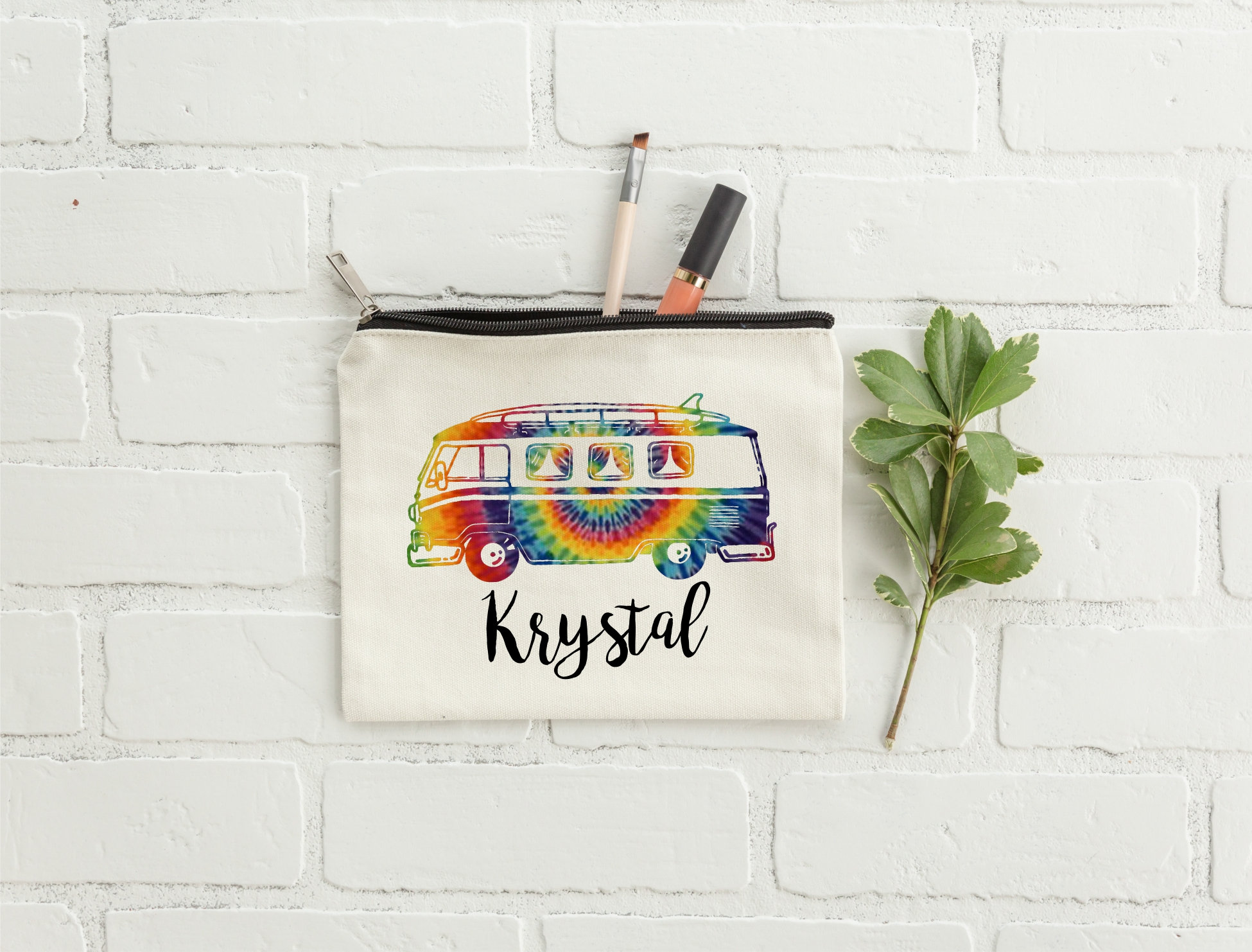 Tie Dye Makeup Bag Tie Dye Bag VW Bus Bag Hippie Makeup | Etsy
