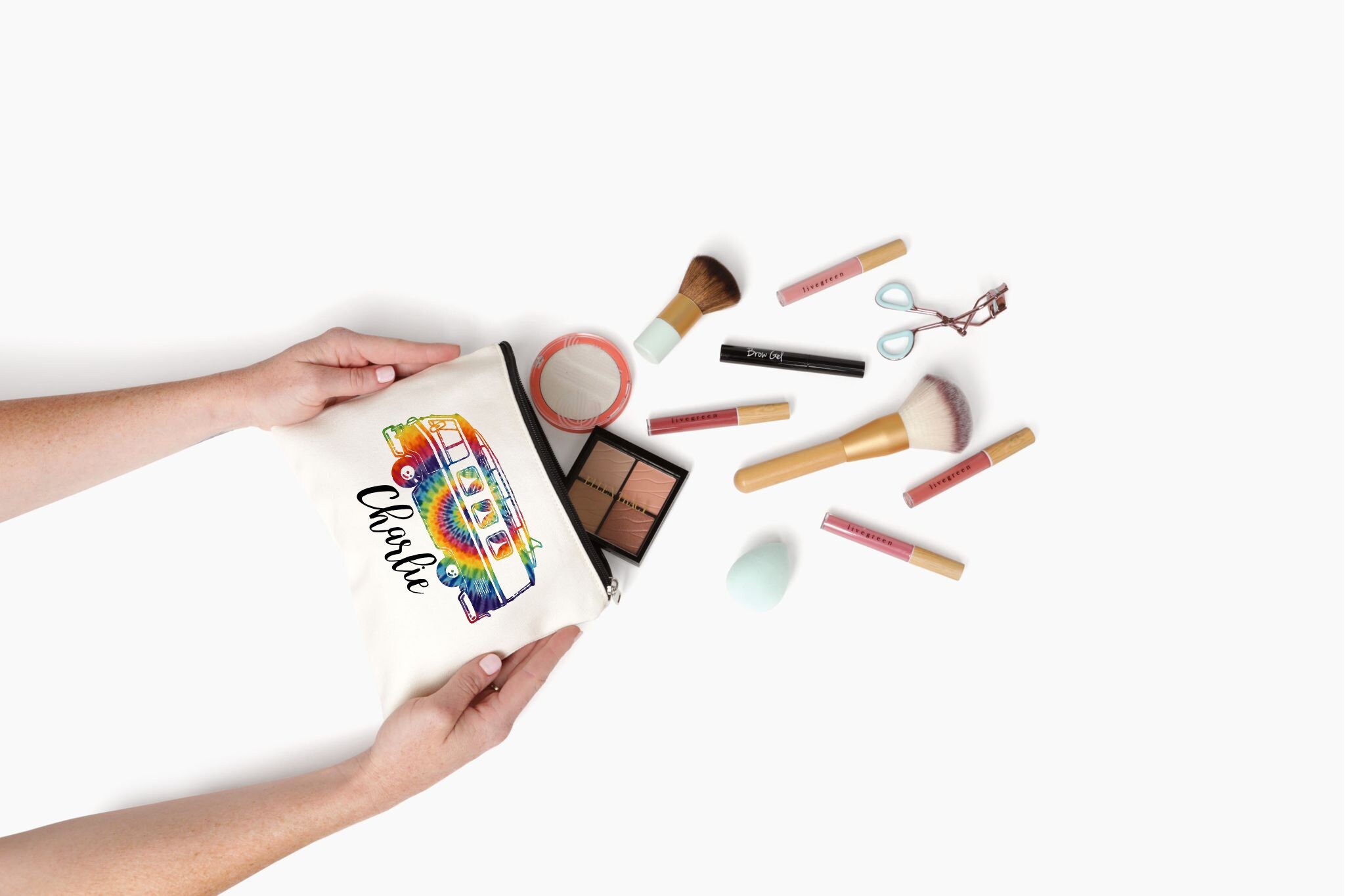 Tie Dye Makeup Bag Tie Dye Bag VW Bus Bag Hippie Makeup | Etsy