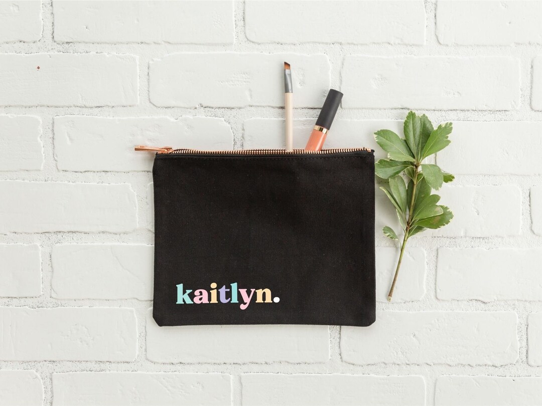 Best Friend Gift, Custom Makeup Bag, Personalized Gift, Pastel Makeup ...