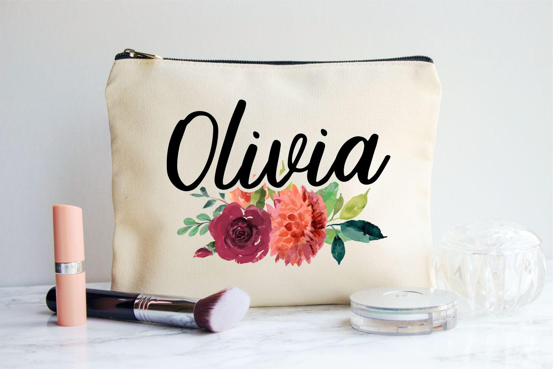 Personalized Makeup Bag Makeup Bag Fall Decor Fall Makeup | Etsy