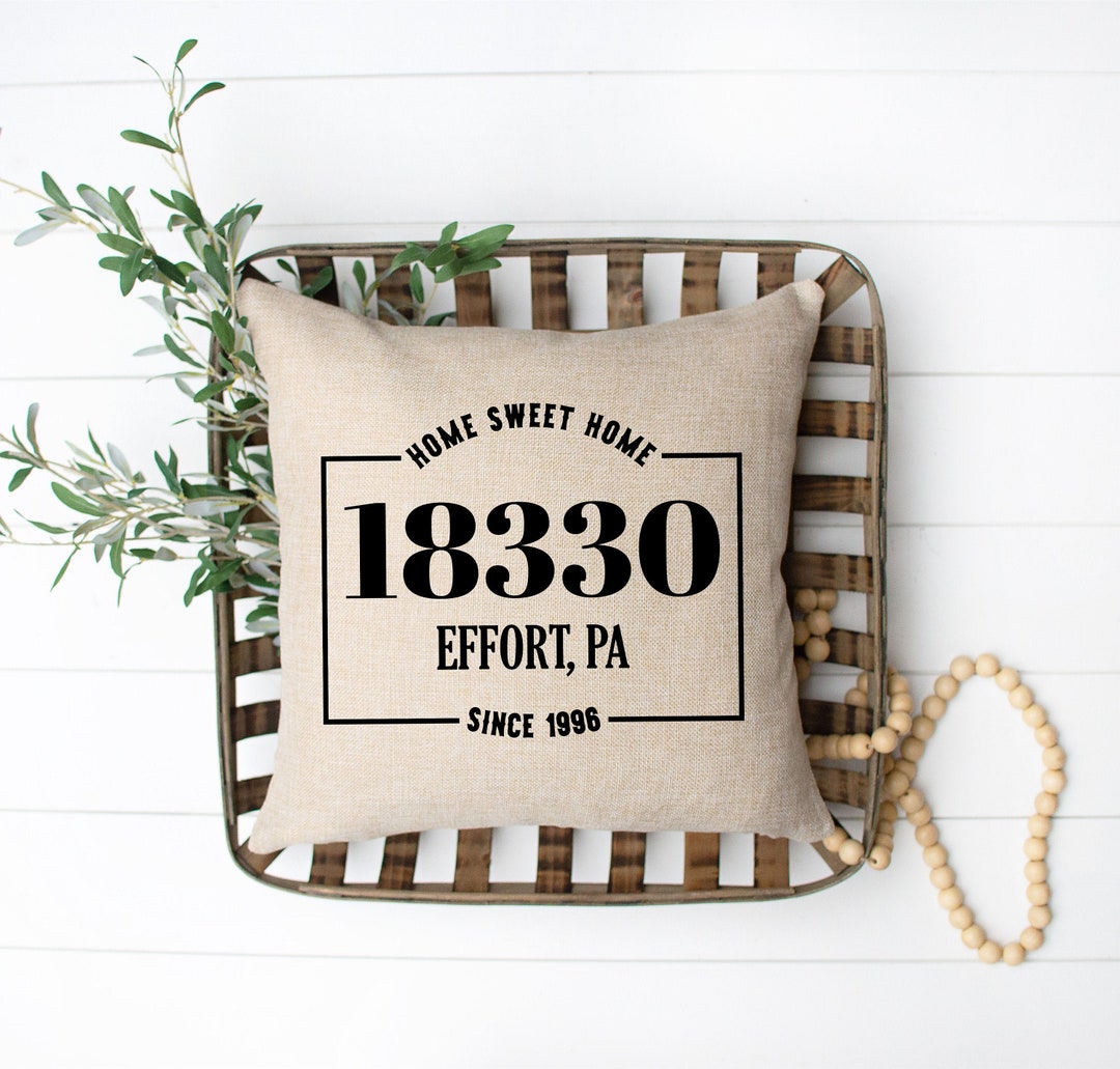 State Pillow, City Pillow, Personalized Pillow, Zip Code Pillow, Custom ...