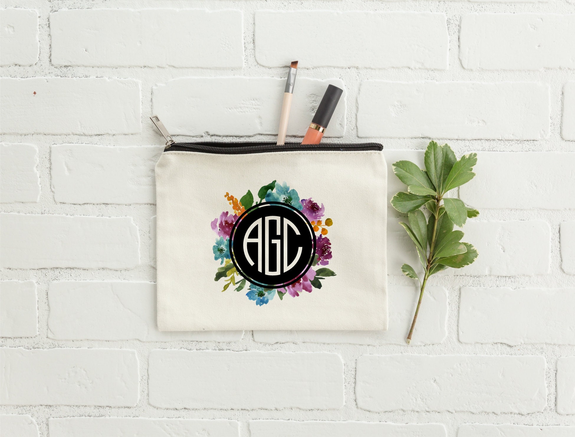 Monogram Makeup Bag Monogram Cosmetic Bag Monogram Gift - Etsy