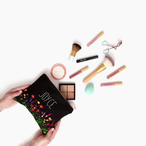 Best Friend Gift, Wildflower Makeup Bag, Personalized Gift ...