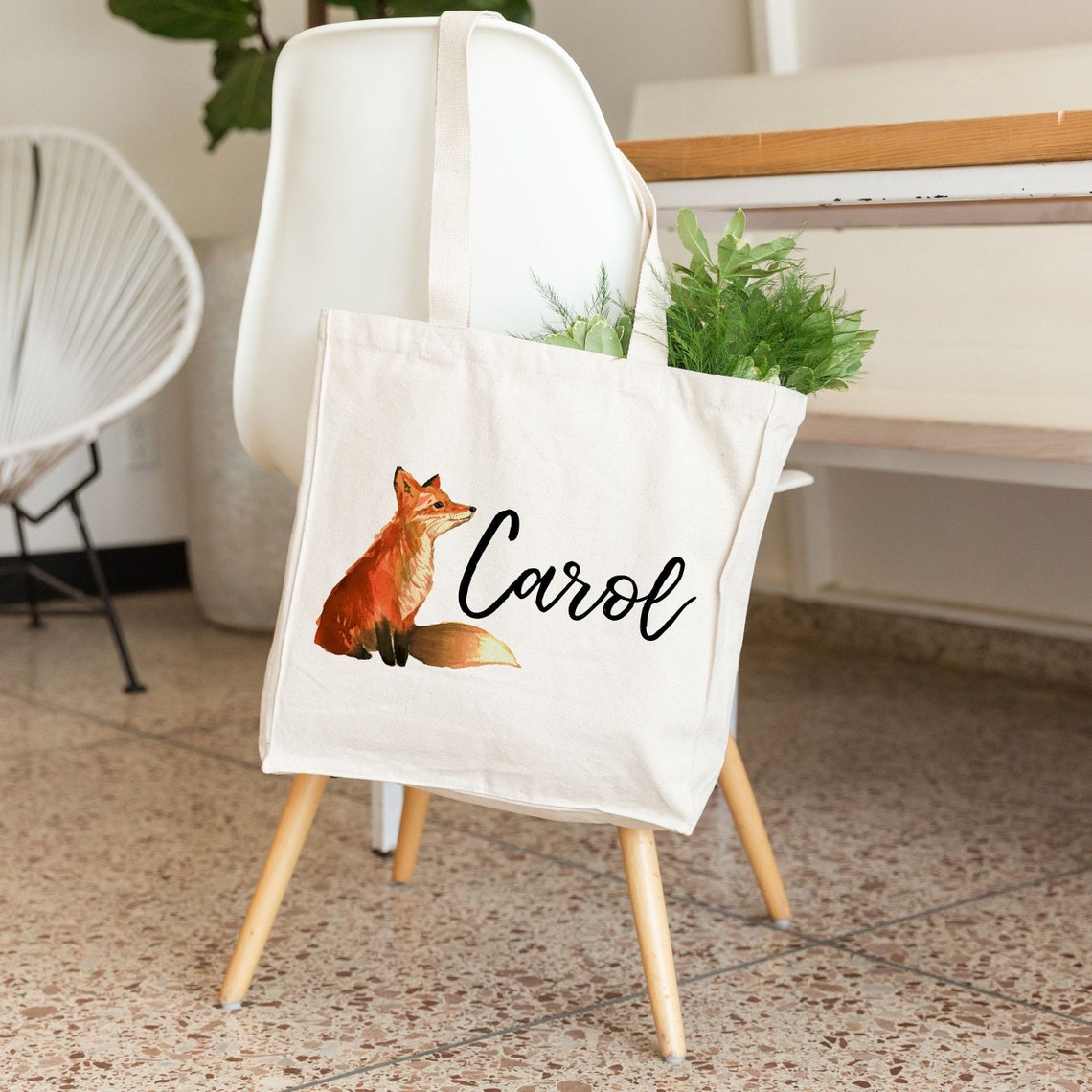Animal Tote Bag Fox Bag Fox Lover Gift Cute Custom Bag | Etsy