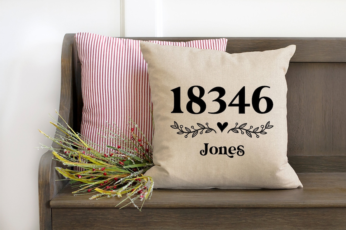 Zip Code Pillow Custom Zip Pillow Personalized Zip Code - Etsy