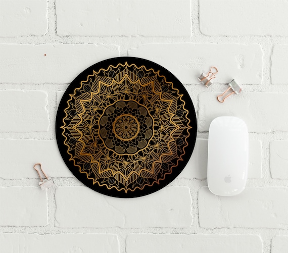 Mandala Mouse Pad Gold Mouse Pad Geometric Mouse Pad Pretty | Etsy