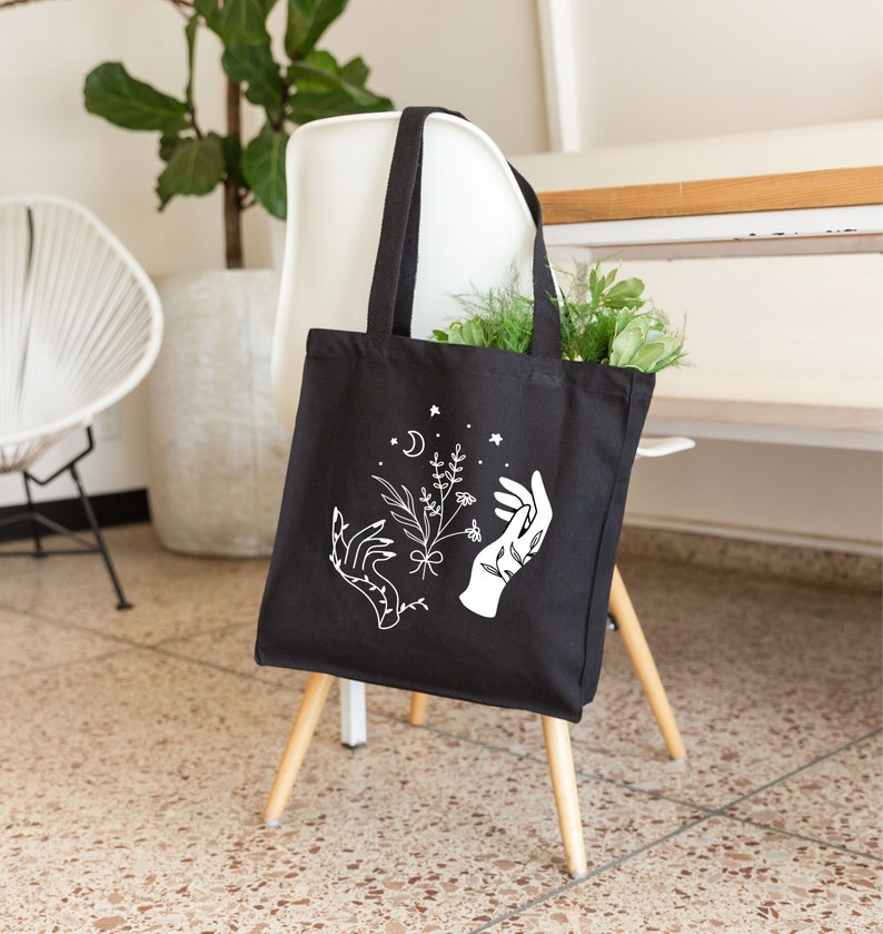 Celestial Bag Crystal Bag Spiritual Bag Plant Tote Bag | Etsy