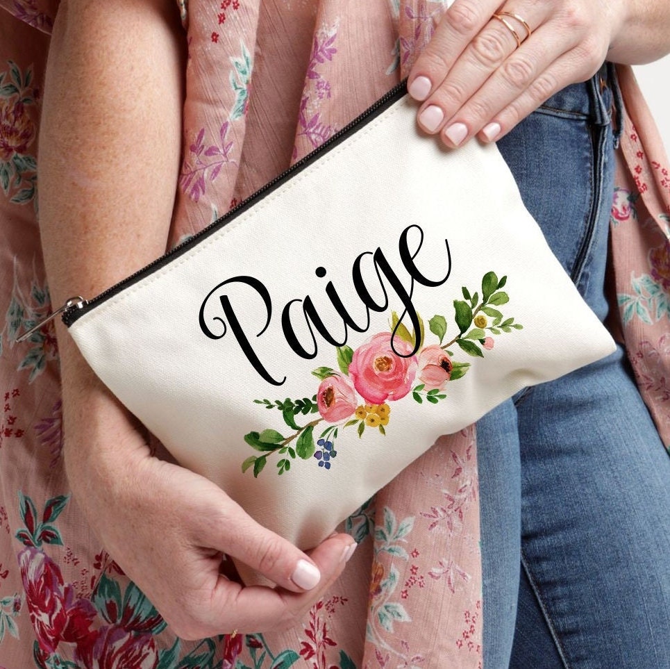 Custom Makeup Bag Personalized Gift Personalized Bridesmaid - Etsy