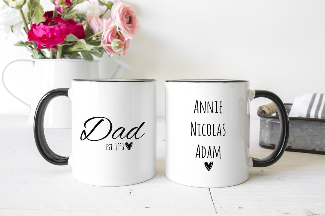 Personalized Dad Mug, Fathers Day Mug, Custom Dad Mug, Family Name Mug ...