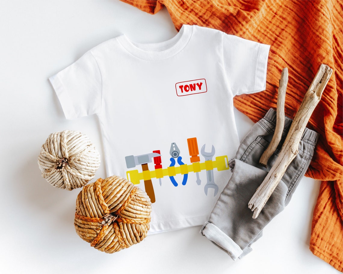 Tool Belt Shirt Construction Shirt Personalized Toddler Tee | Etsy