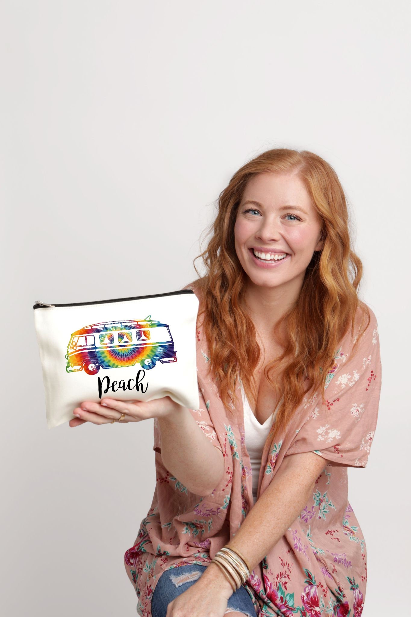 Tie Dye Makeup Bag Tie Dye Bag VW Bus Bag Hippie Makeup | Etsy