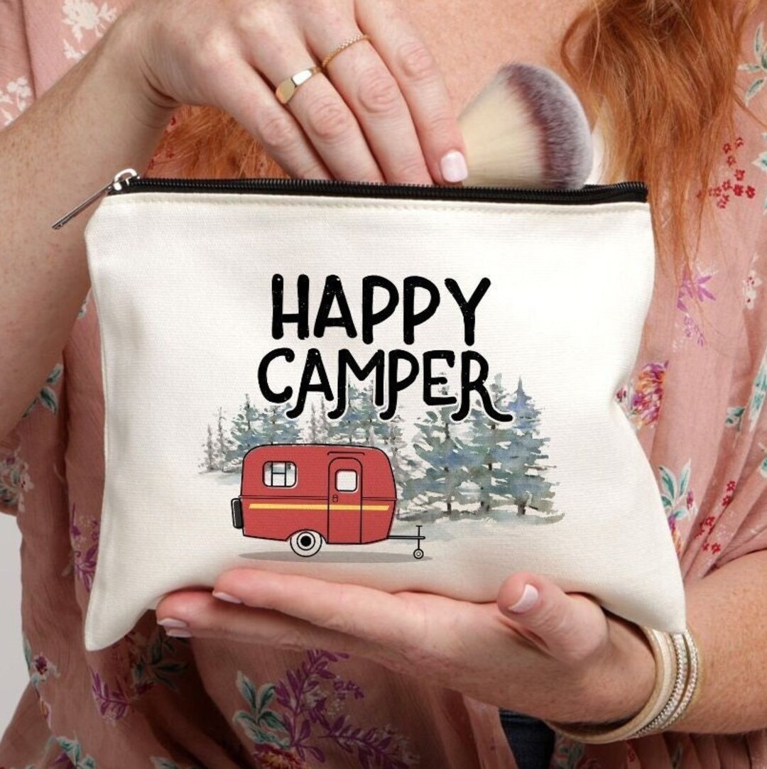 Camping Gift, Camping Makeup Bag, Camping Gear, Camping Bag, Happy ...