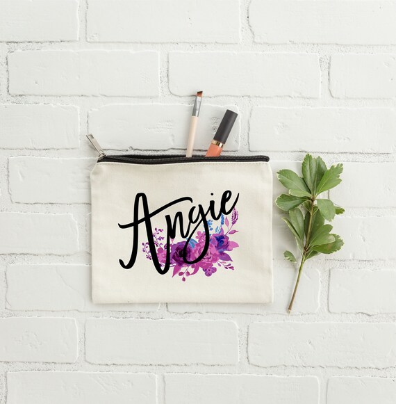 Best Friend Gift Floral Makeup Bag Makeup Case Personalized | Etsy