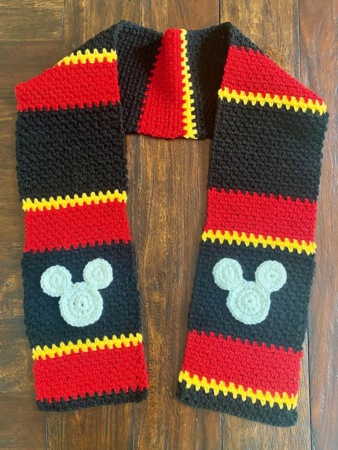 Mickey Mouse Scarf US Crochet Pattern - Etsy