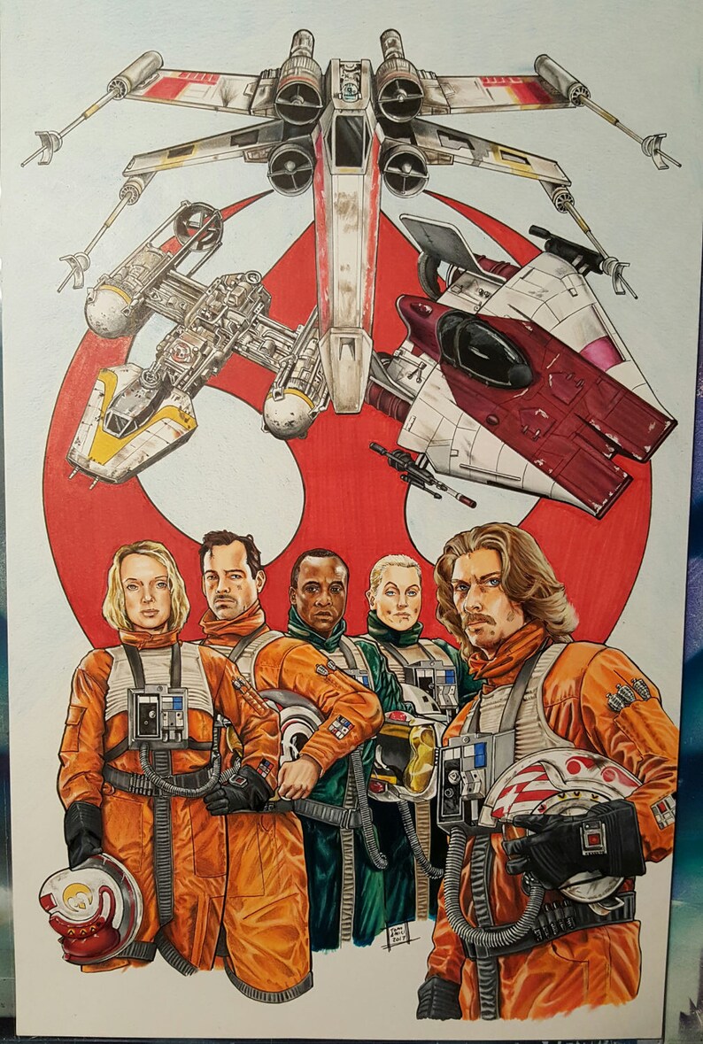 Star Wars Rogue One Rebel Pilots Original Art | Etsy